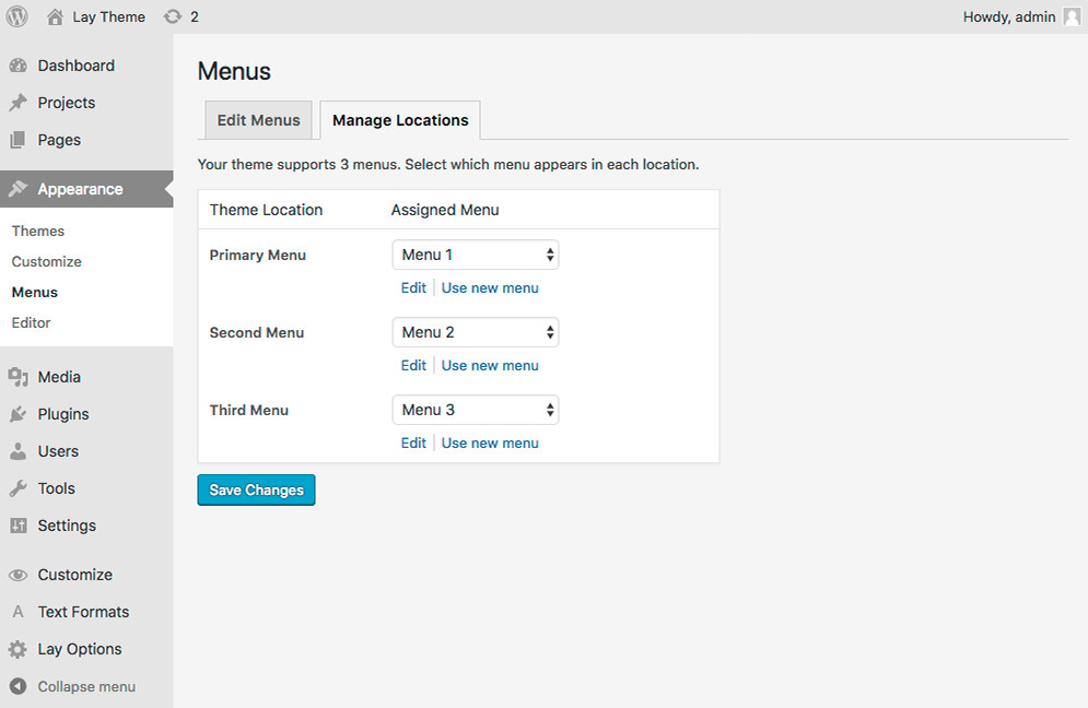 Multiple Menus Documentation – Lay Theme